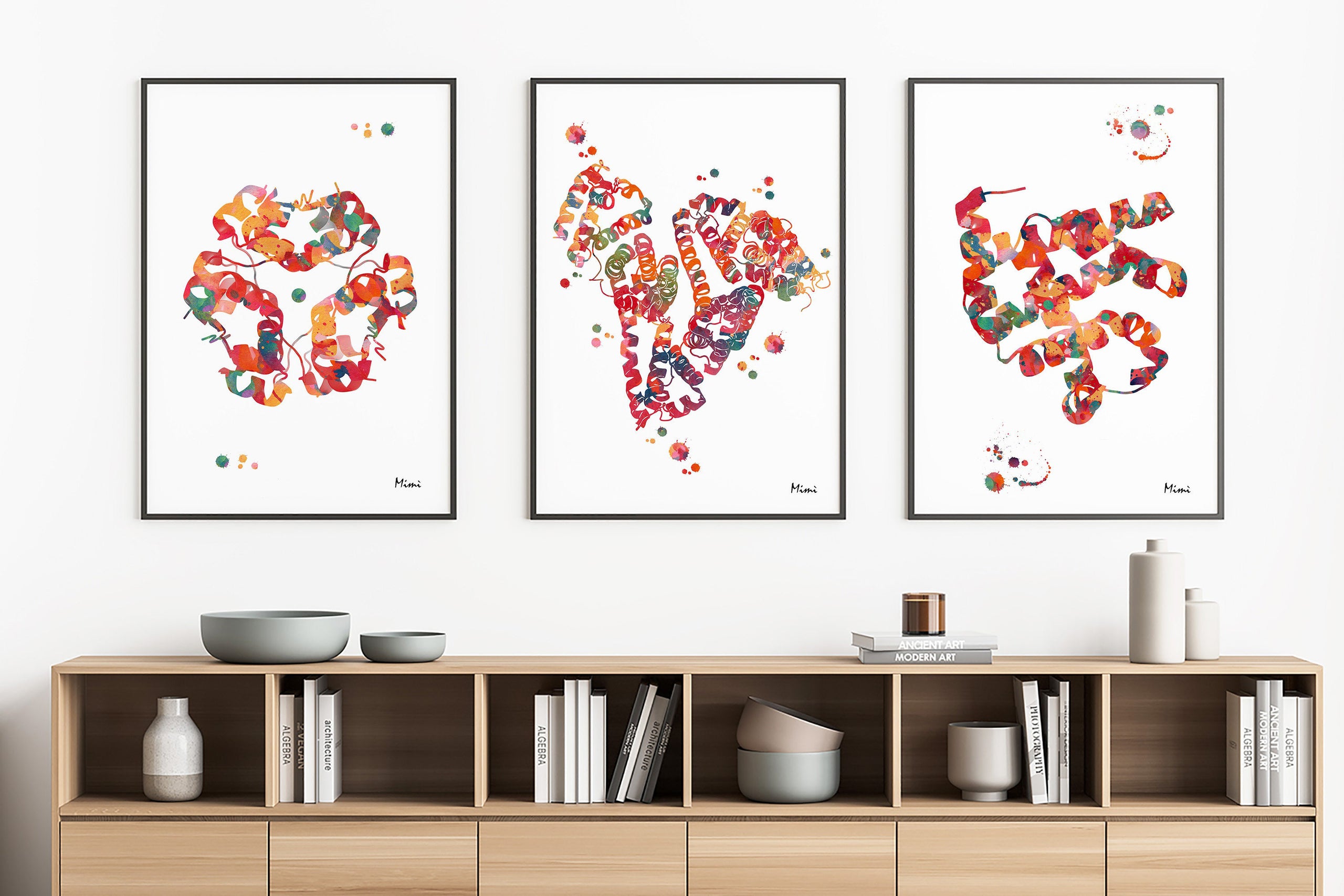 Albumin Protein Molecular Structure Watercolor Print – MimiPrints ...