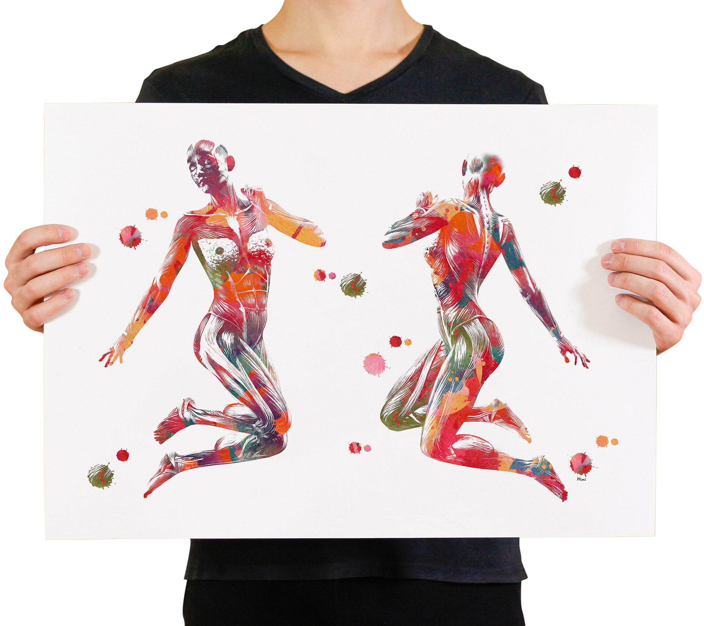 Dance & Anatomy Watercolor Print n.5 – MimiPrints Anatomy Prints And ...