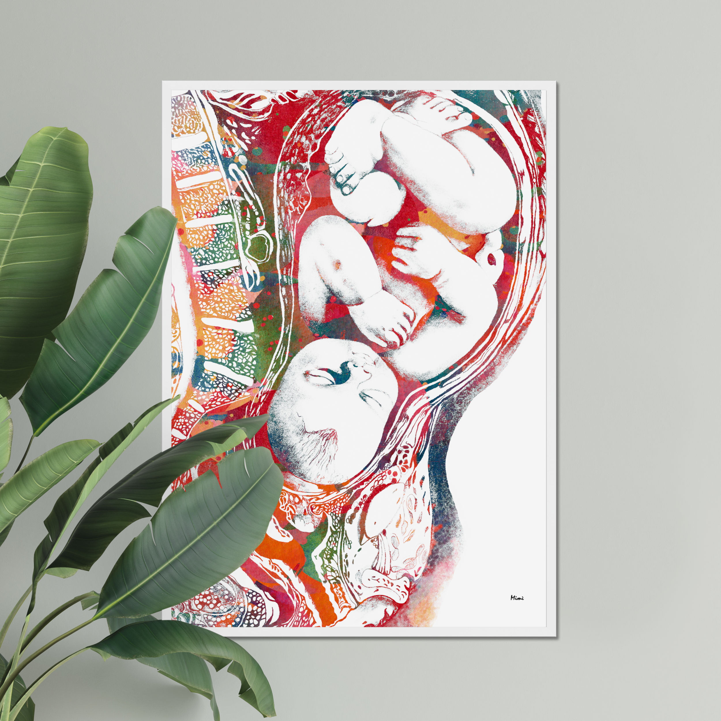 Full-term Baby In Womb Anatomy Print Birth Ob-Gyn Fertility Poster ...