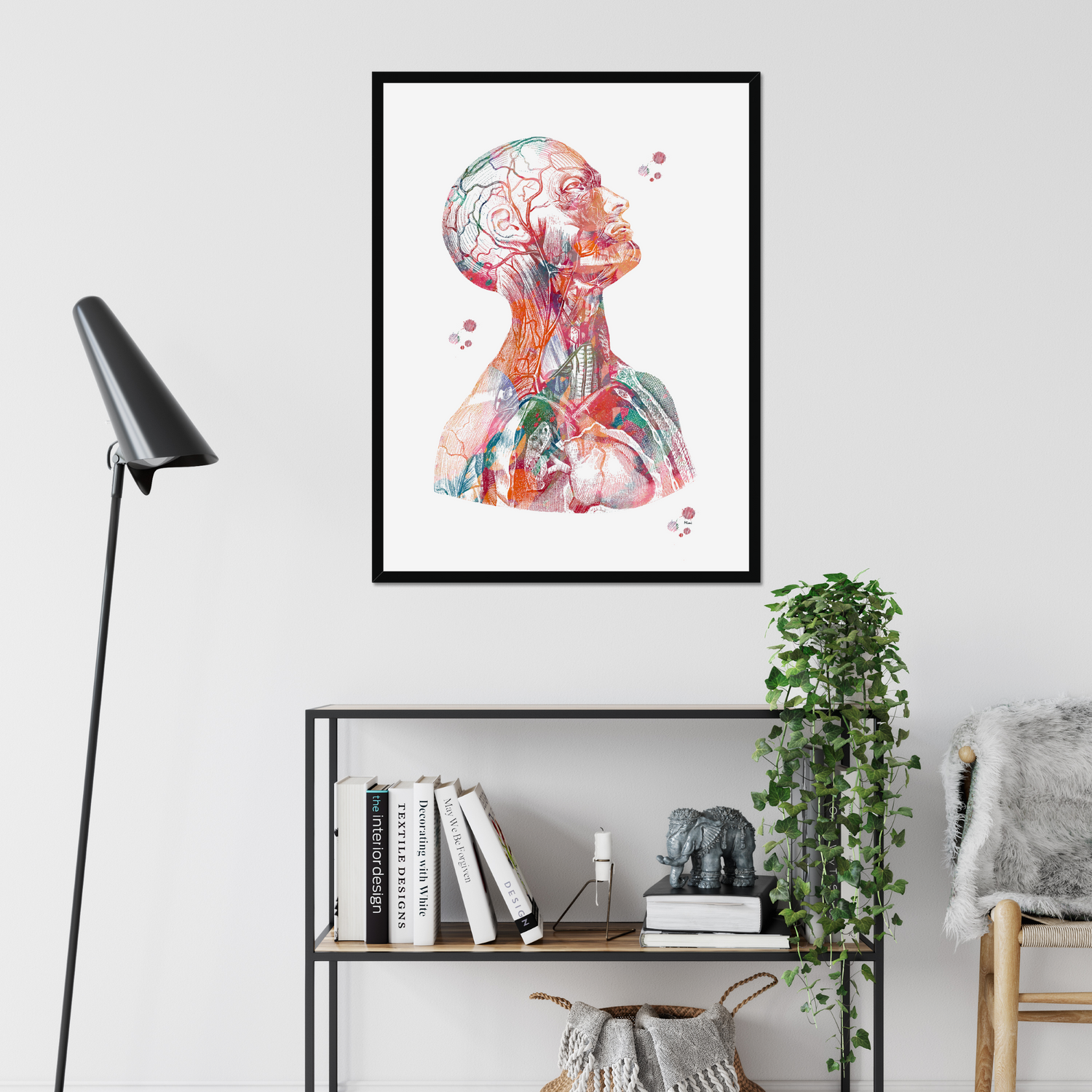 Human Head And Torso Anatomy Art Print Medical Clinic Wall Decor ...