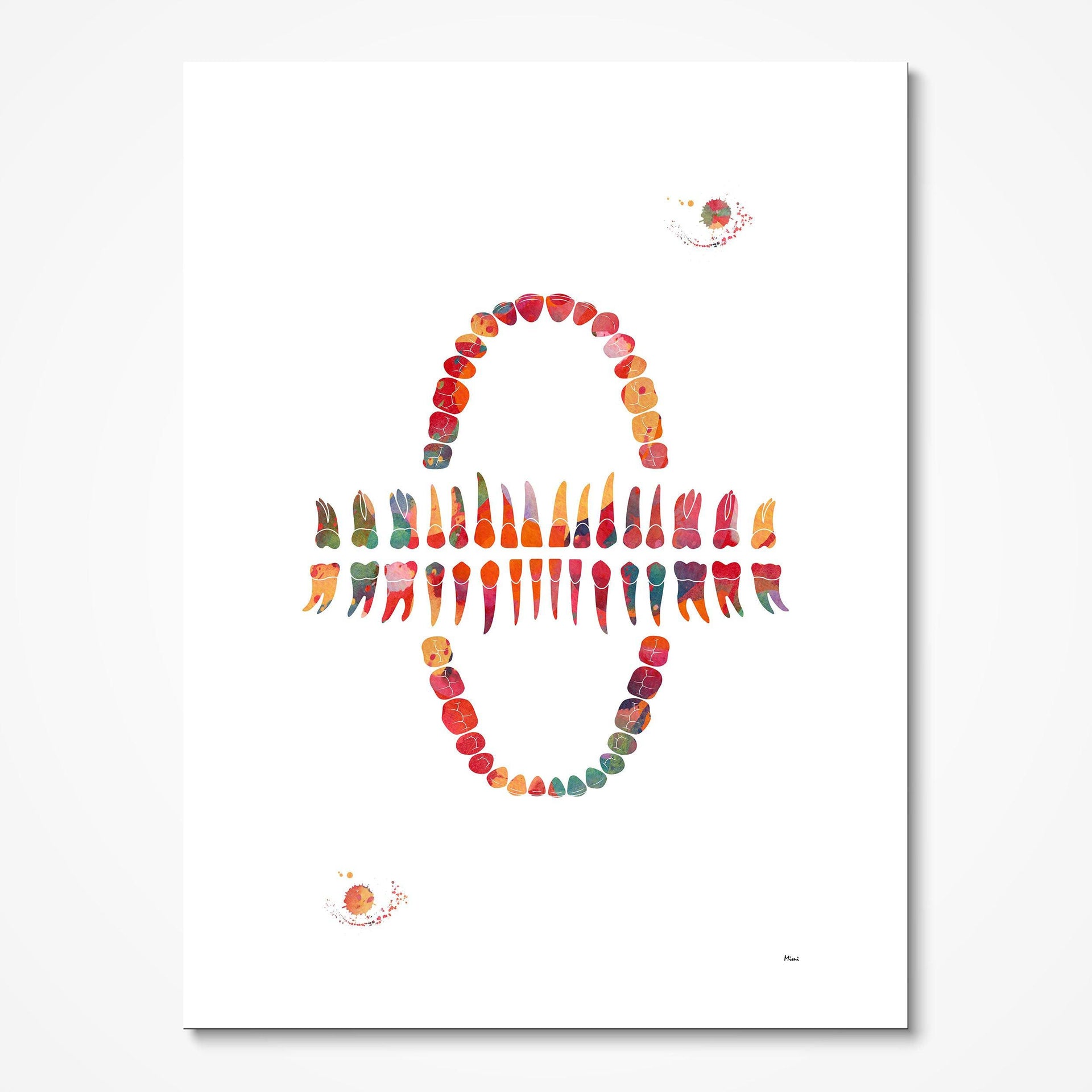 Human Teeth Dental Art Print Dentist Clinic Wall Decor – MimiPrints ...