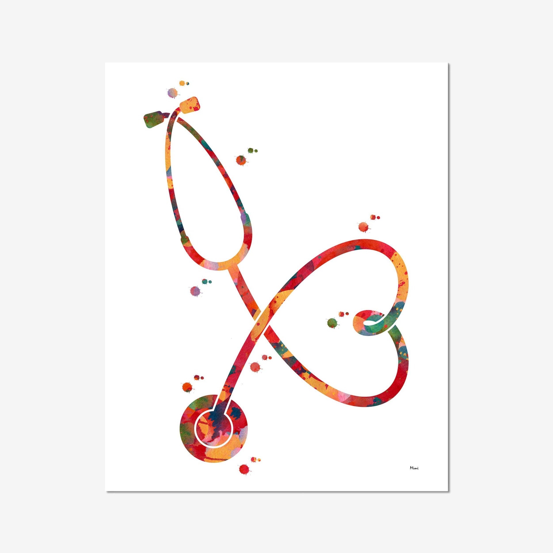 Stethoscope Anatomy Print Medical Tools Poster Medicine Clinic Decor ...